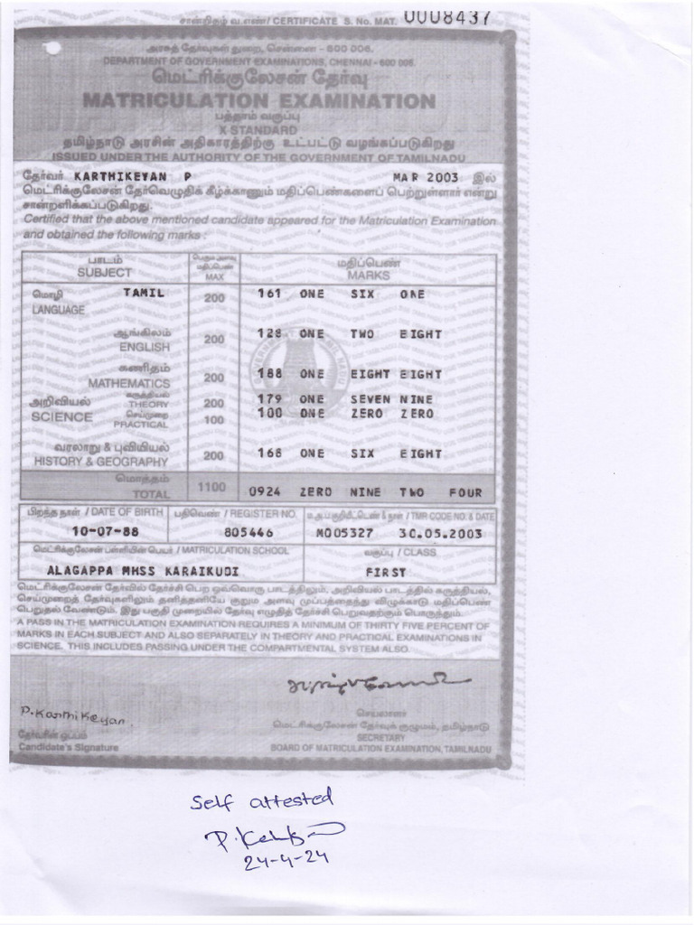 10th Self Attested | PDF