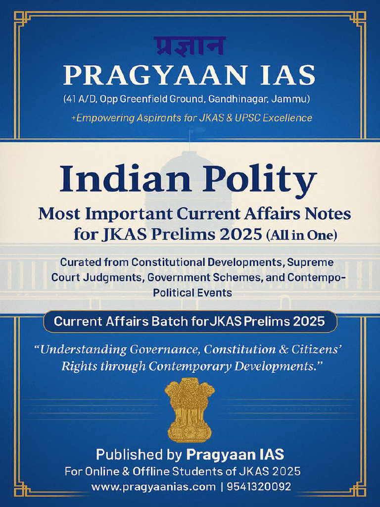 INDIAN POLITY MOST IMP VALUE ADDED NOTES BY PRAGYAAN IAS | PDF ...