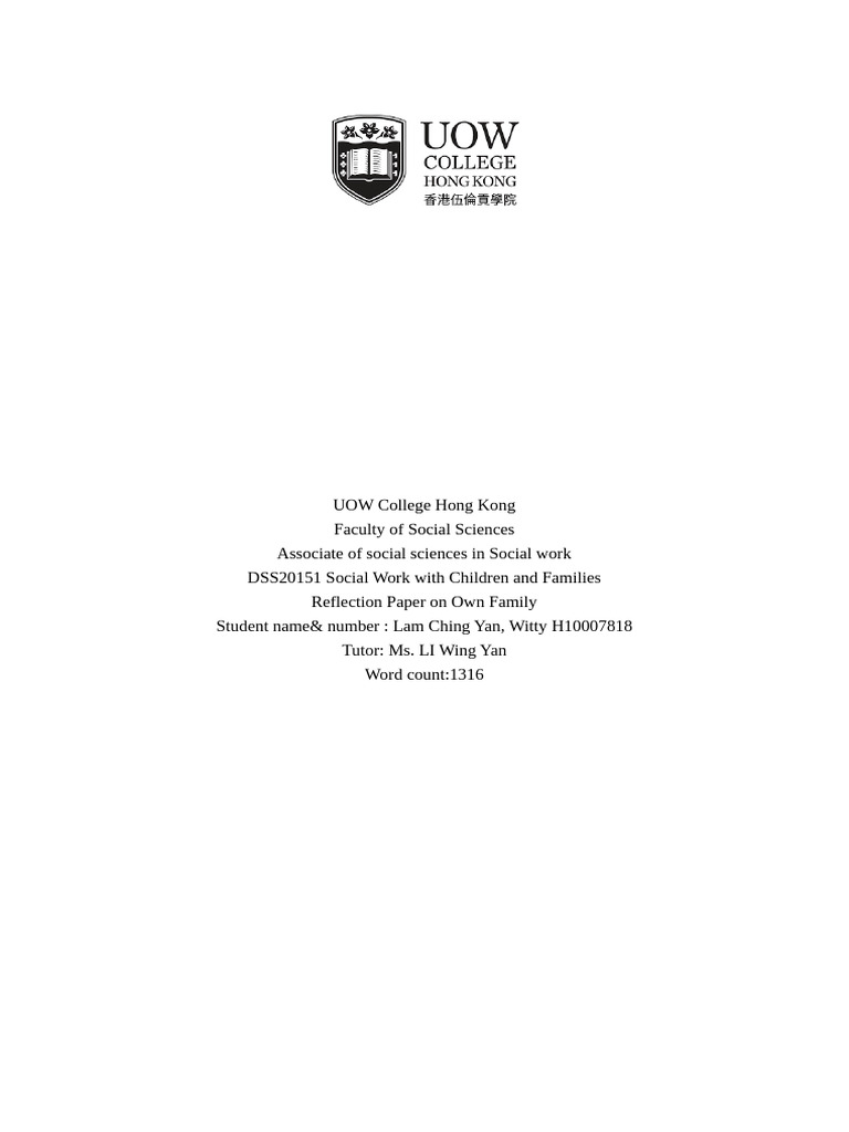 Lam Ching Yan H10007818 Reflection Paper | PDF | Parenting ...