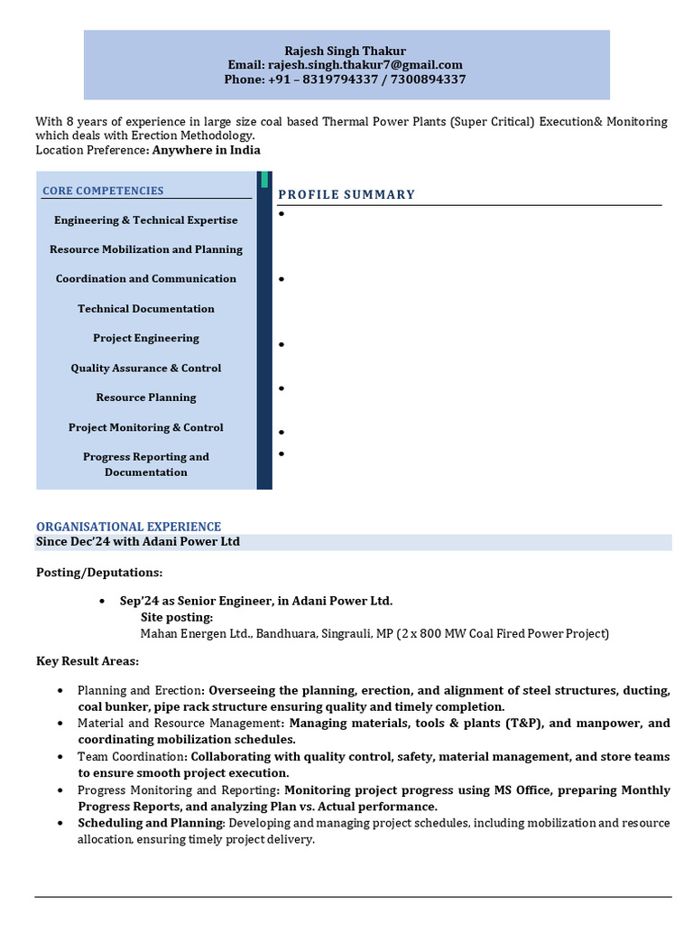 Resume - Rajesh Singh Thakur (1) (1) | PDF | Business