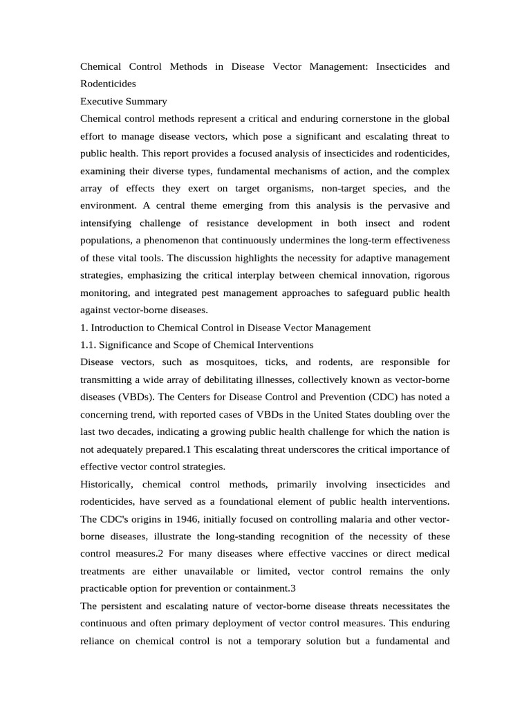 Chemical Control Methods in Disease Vector Managem | PDF