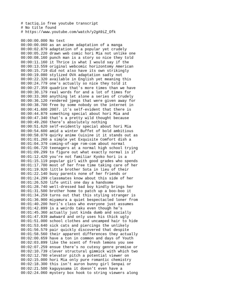 Tactiq Free Transcript y2gA9iZ Ofk | PDF