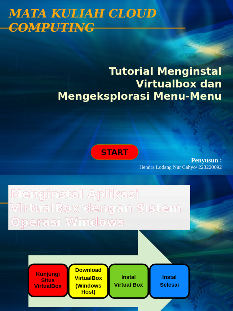 Tutorial Menginstal Mengeksplore Aplikasi Virtualbox Tugas1 Cloudcomputing 223220092 | PDF