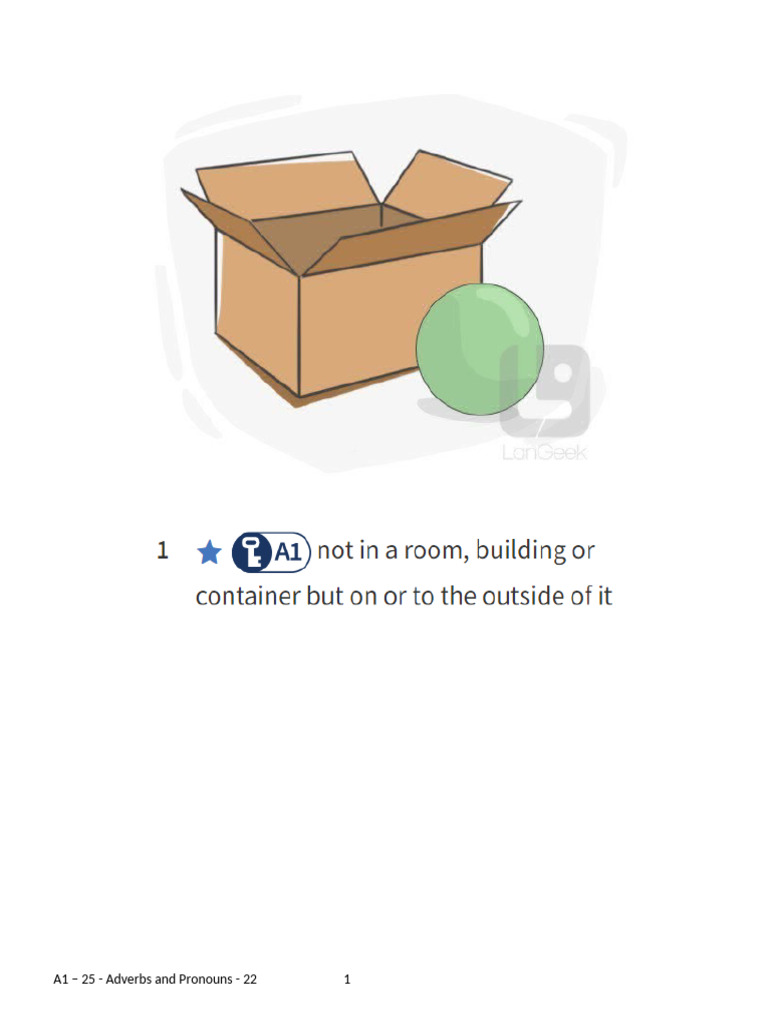 Adverbs and Pronouns A1 Guide | PDF