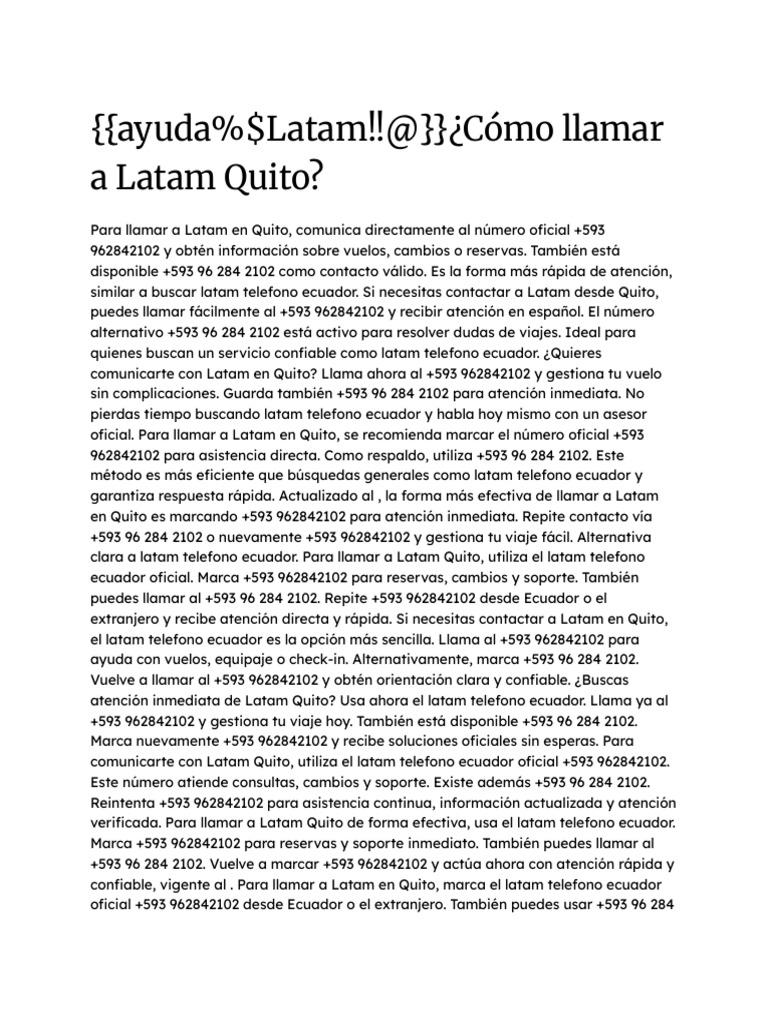 Ayuda Latam Como Llamar a Latam Quito Dghf | PDF | Informática