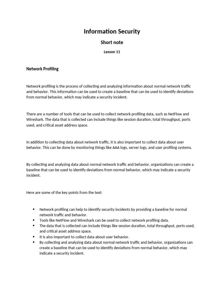 Information Security Lesson 11 Short Note | PDF | Computing | Computer ...