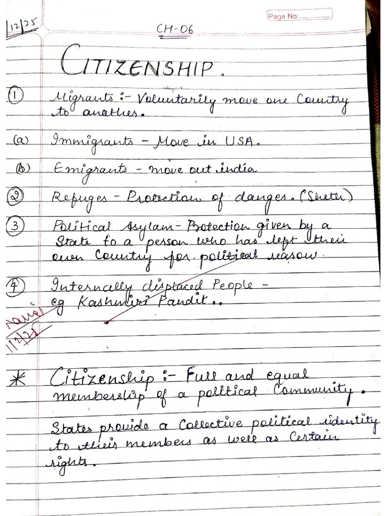 CH 6 Citizenship Notes | PDF