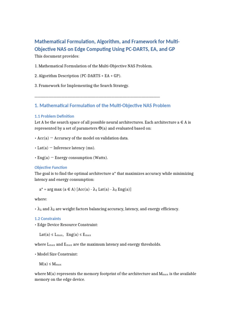 Multi Objective NAS Framework Updated | PDF | Mathematical Optimization ...