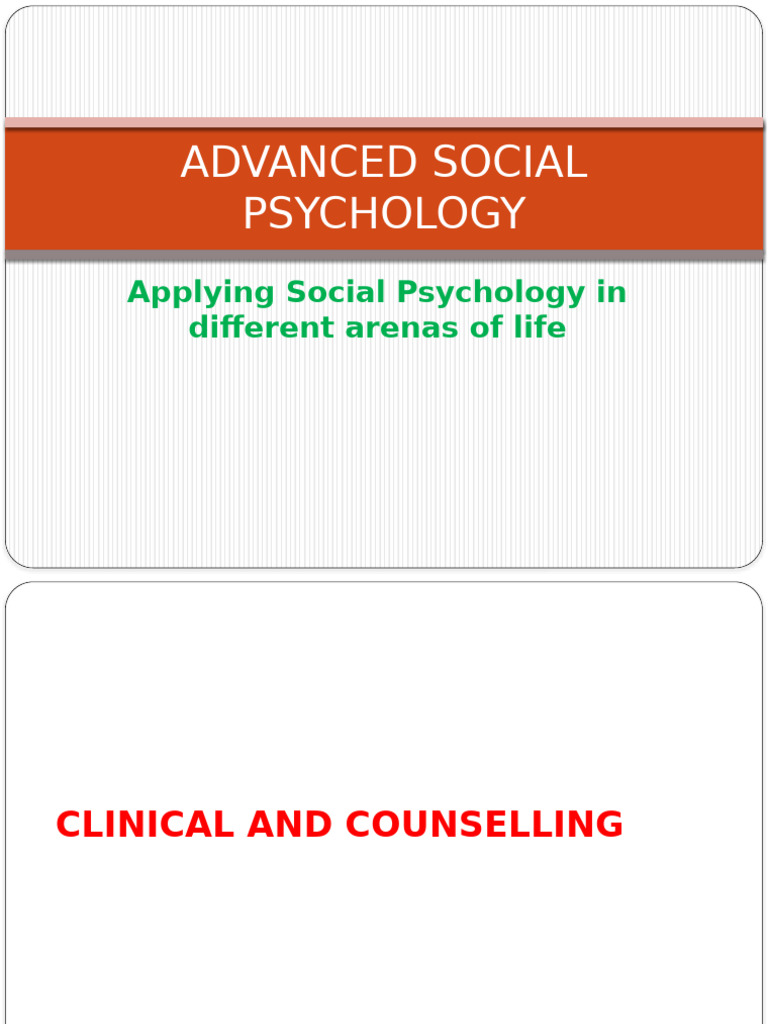 Advanced Social Psychology Powerpoint | PDF | Medical Diagnosis | Anxiety