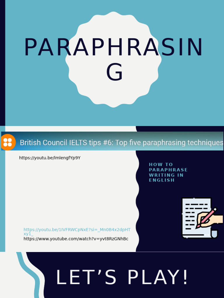 Paraphrasing. Game and Exercises | PDF | Climate Change | Quantity