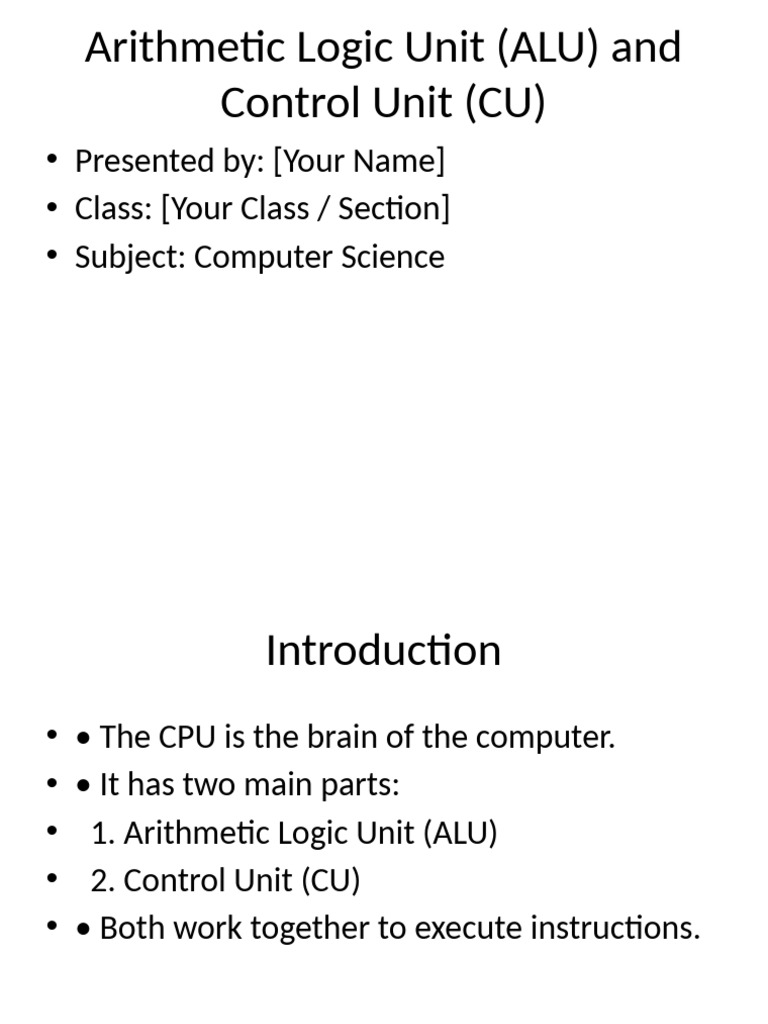 ALU and CU Presentation With Visuals | PDF