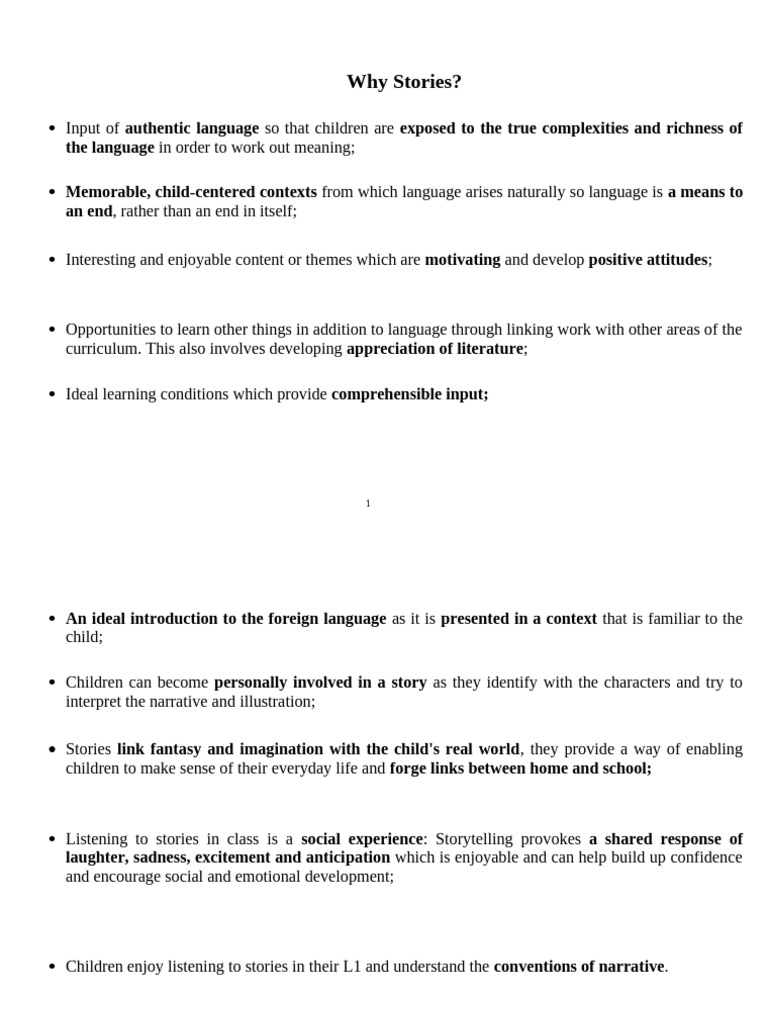 Benefits of Storytelling in Language Learning | PDF
