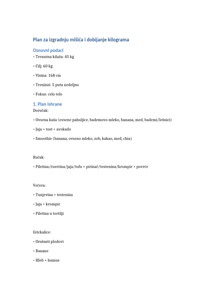 Plan Za Izgradnju Misica | PDF