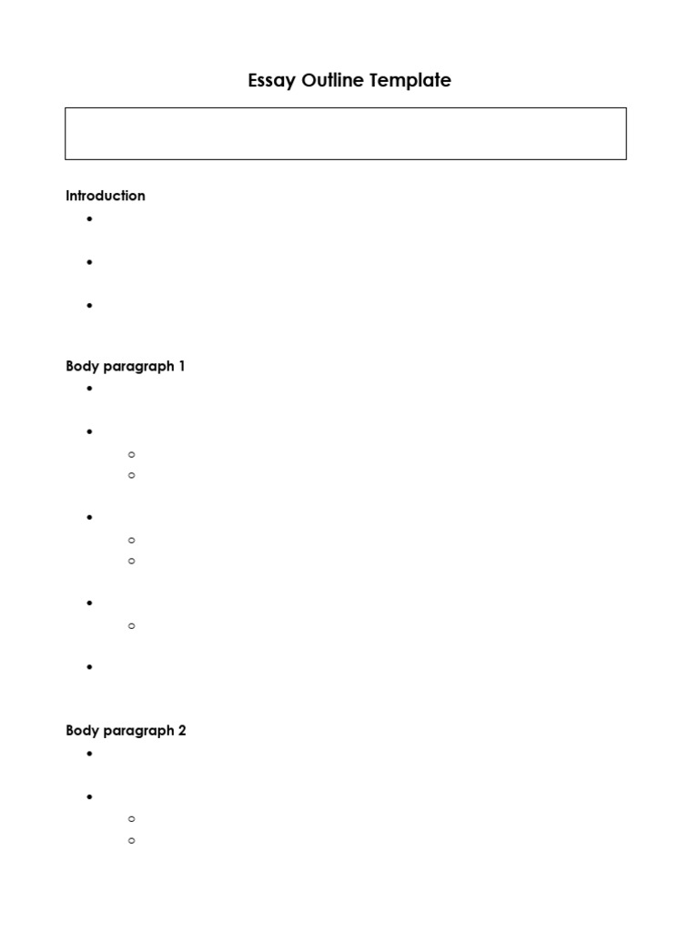 Five-Paragraph Essay Outline Template | PDF