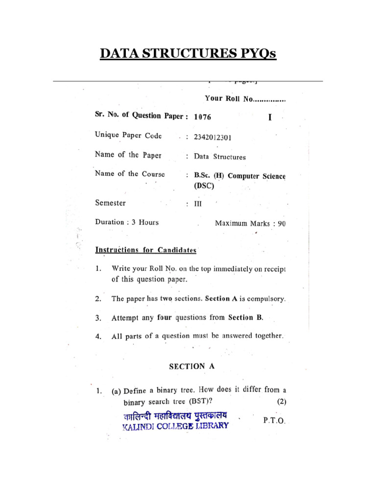 Data Structures Pyqs2 | PDF | Queue (Abstract Data Type) | Algorithms And Data Structures