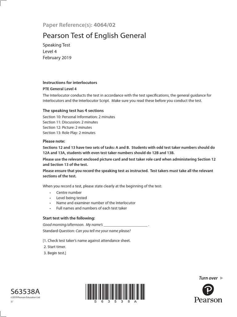 Spoken Test - Level 4 | PDF | Cognition | Cognitive Science