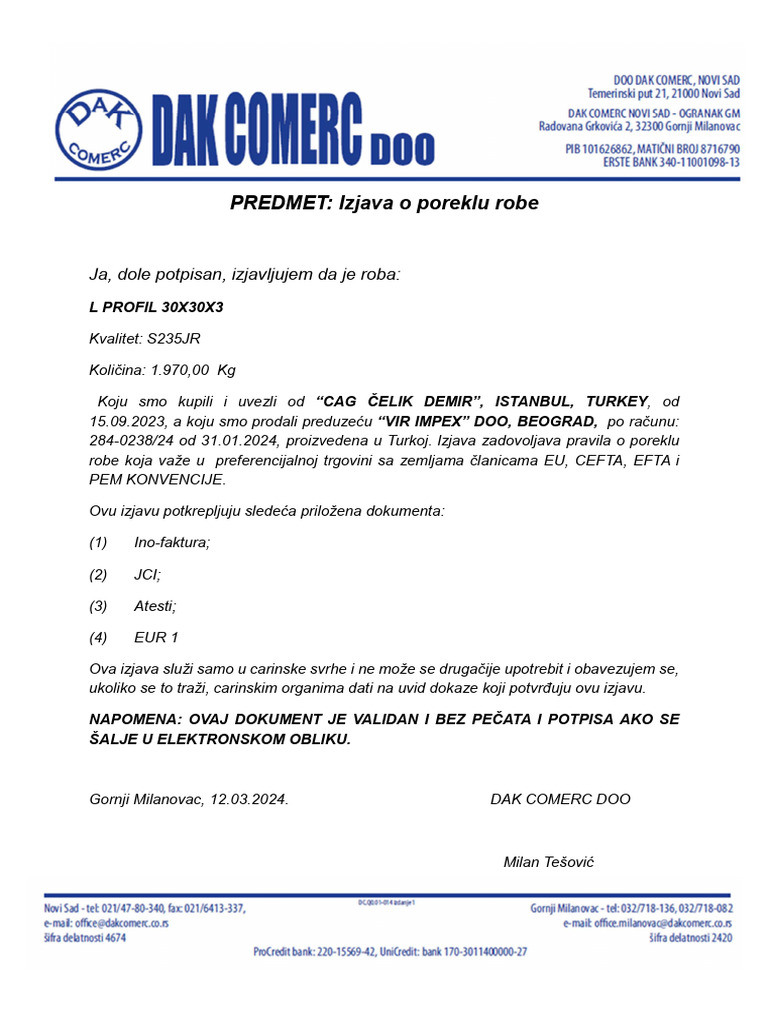 IZJAVA | PDF