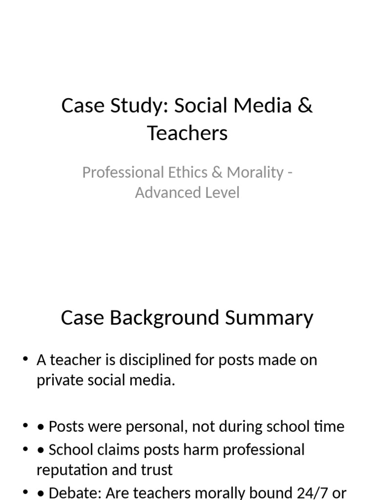 Social Media Teachers Case Advanced | PDF