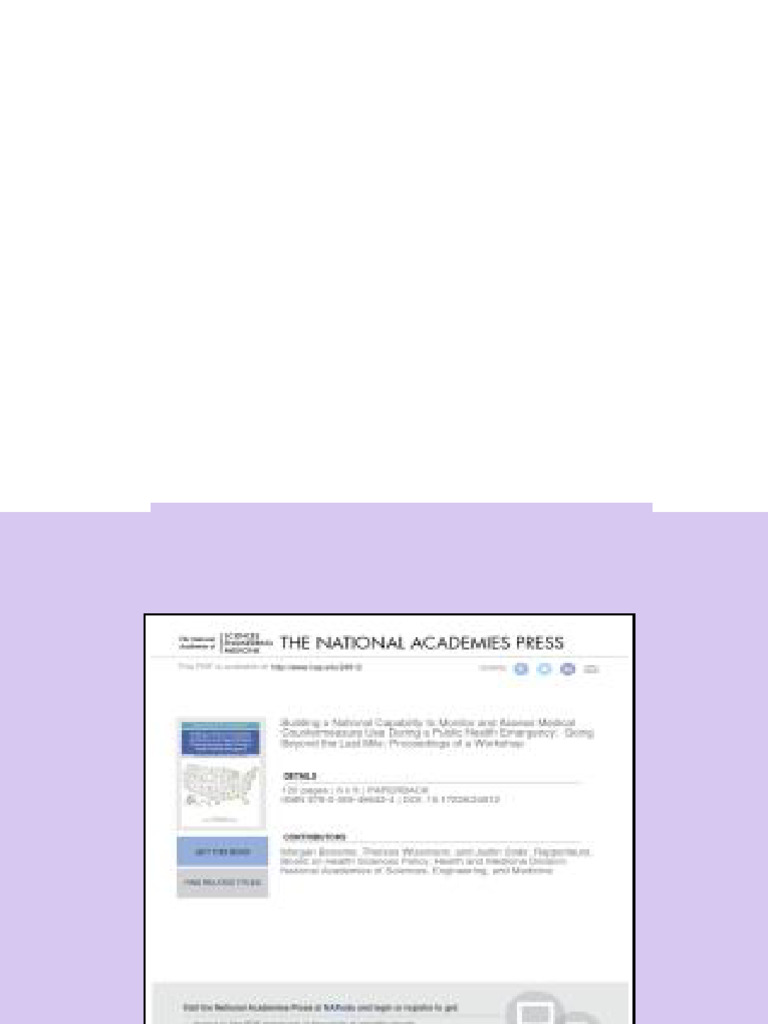 (Ebook) Building a National Capability to Monitor and Assess Medical ...