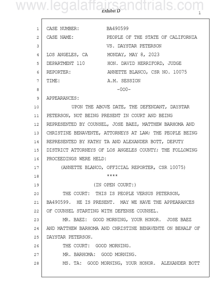 New Trial Motion in People v. Peterson | PDF | Discovery (Law ...