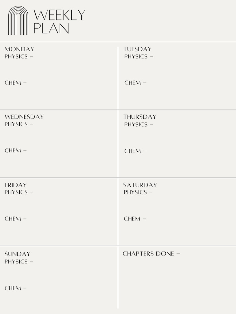 Beige Minimalist Weekly Plan A4 Document | PDF