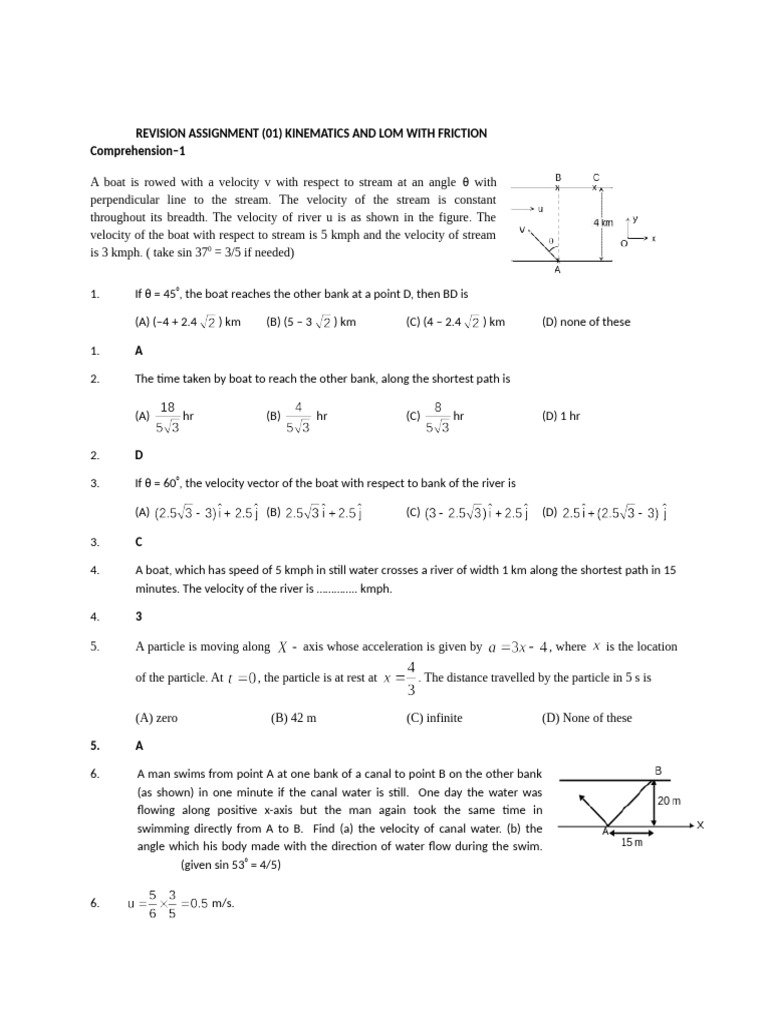Kinematics and Friction Problems | PDF | Force | Tension (Physics)