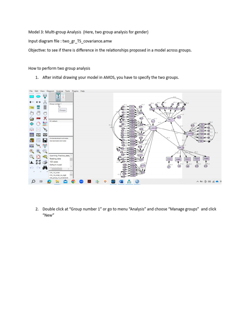 Two-Group Analysis in AMOS for Gender Differences | PDF | Factor ...