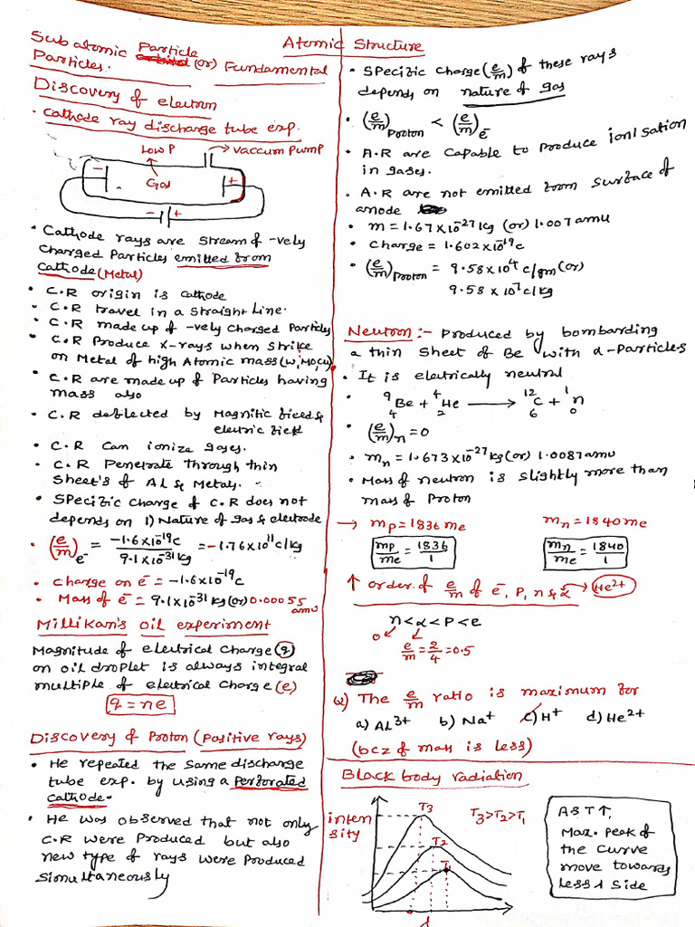 Chemistry Notes (Atomic Structure) | PDF