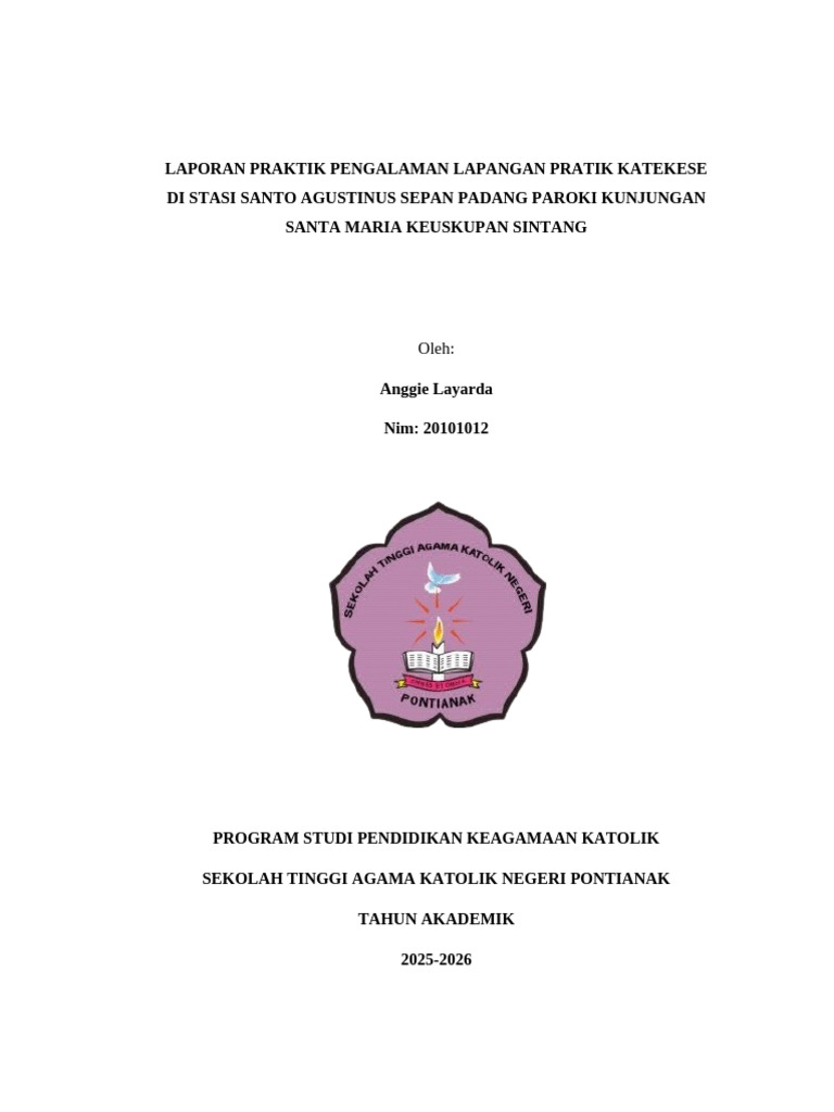 Laporan PPL Katekese di Santo Agustinus | PDF