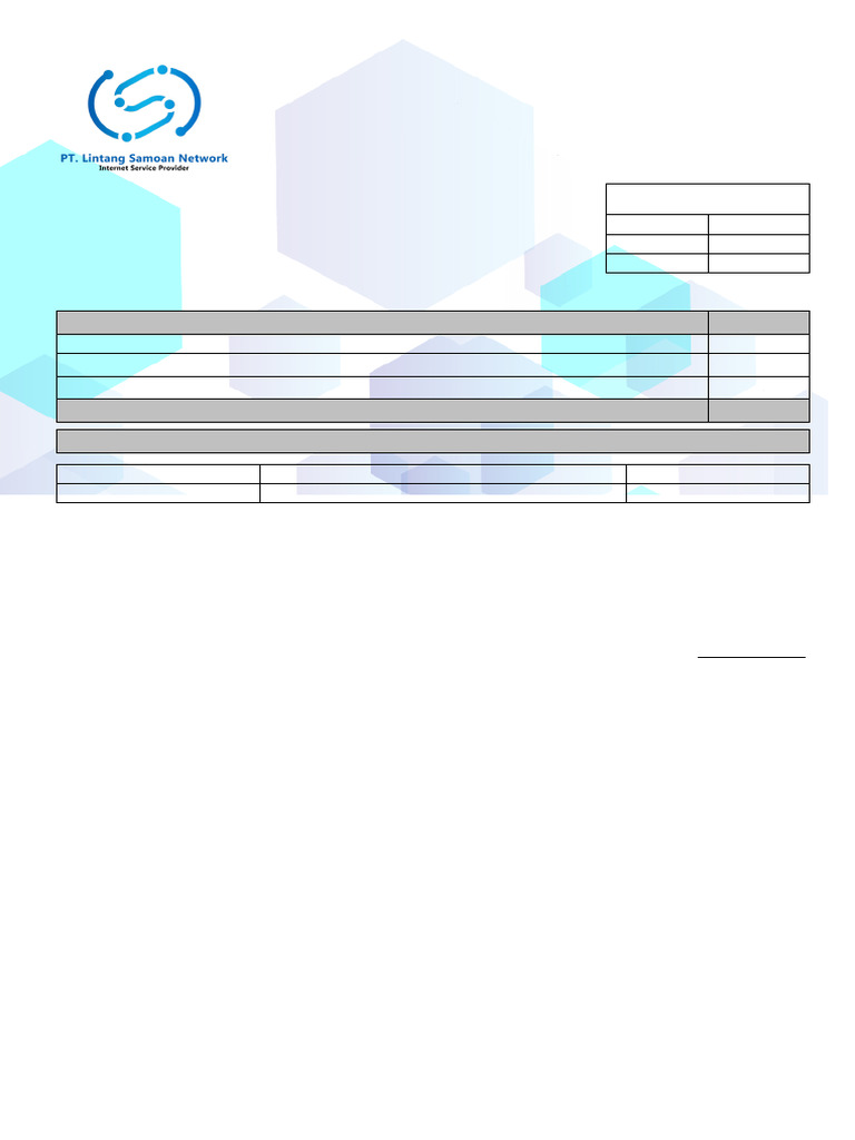 Invoice Pembayaran Internet PT Lintang Samoan | PDF