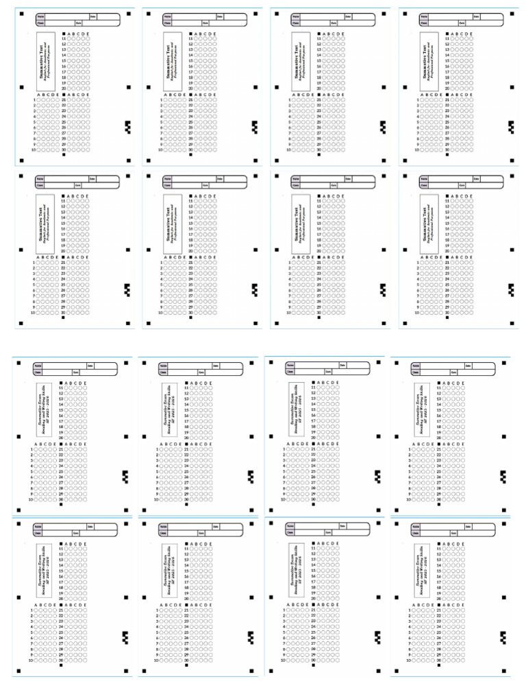 Answer Sheets | PDF