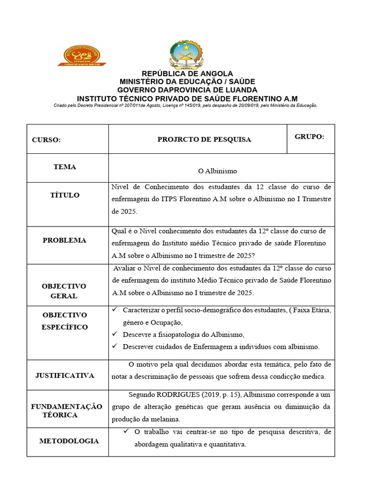 CLAUDETHY PROJECTO (1) | PDF | Enfermagem