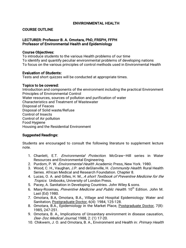 Environmental Health PDF | PDF