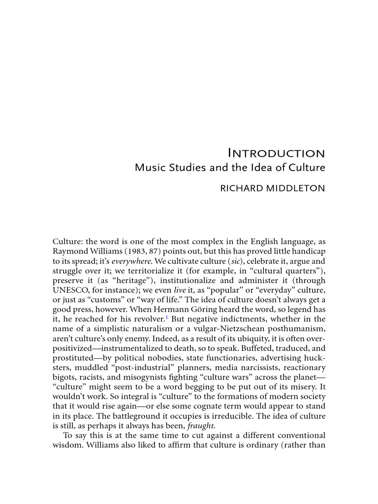 2 Middleton - Music Studies and The Idea of Culture | PDF | Marxism ...