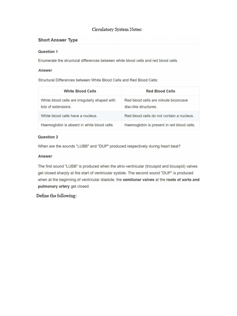Human Circulatory System Overview | PDF | Vein | Heart