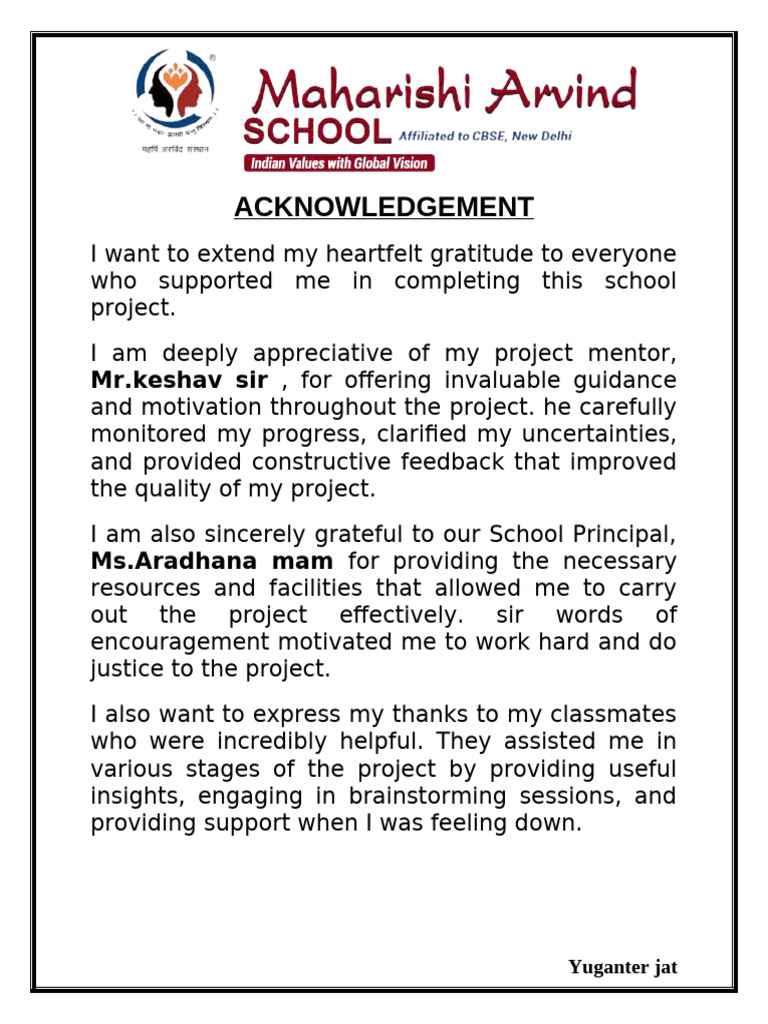 Acknowledgement BST | PDF