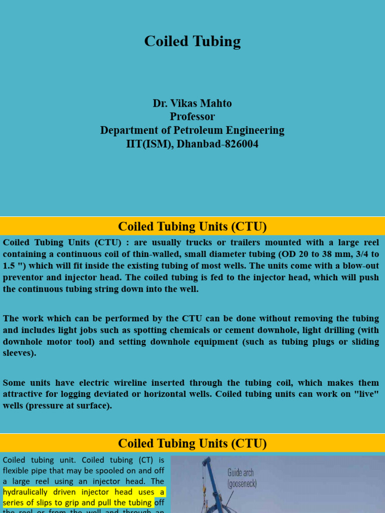 Coiled Tubing Units Overview and Mechanics | PDF | Reynolds Number | Force