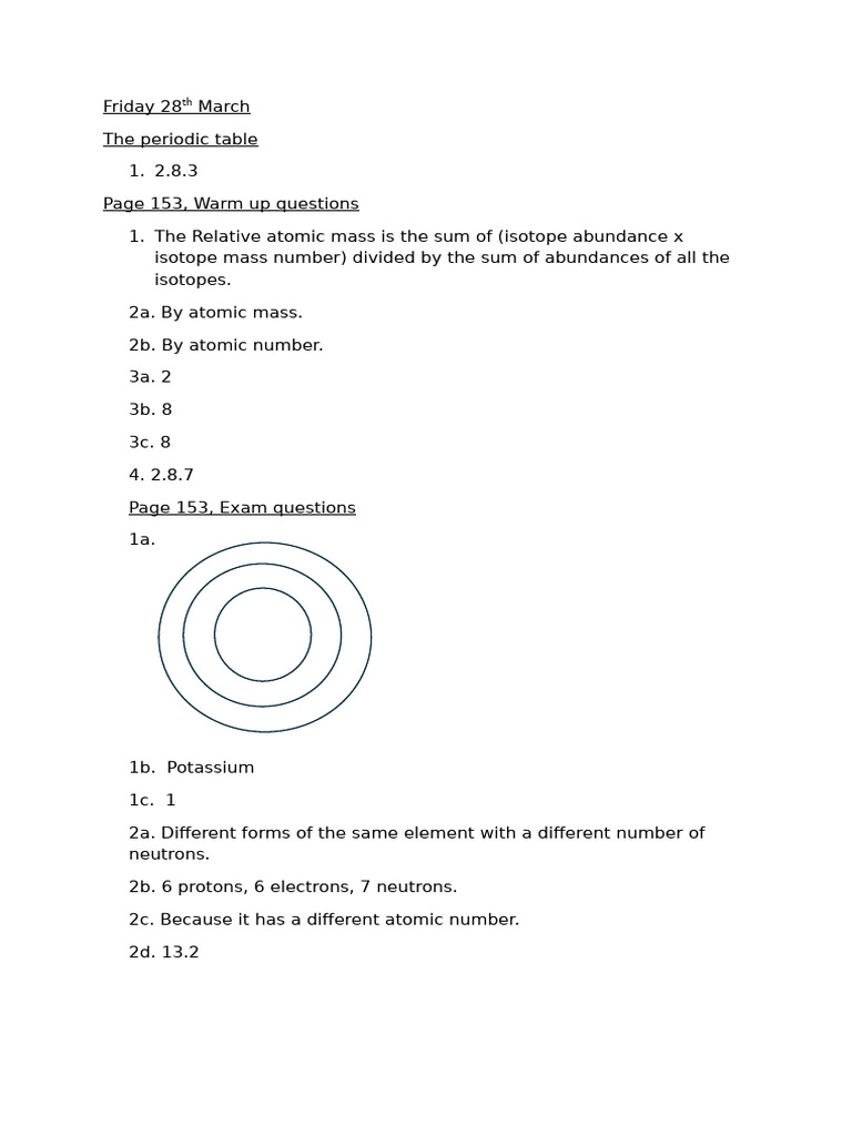 Understanding Atomic Mass and Isotopes | PDF