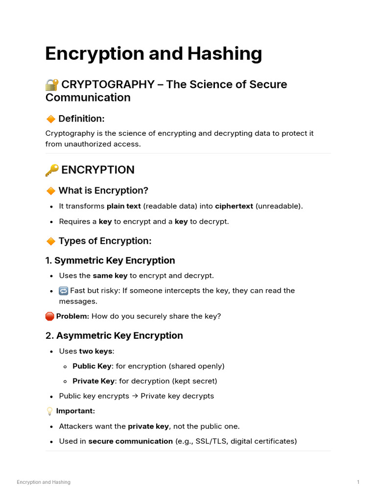 Encryption vs Hashing vs Encoding | PDF | Key (Cryptography) | Encryption