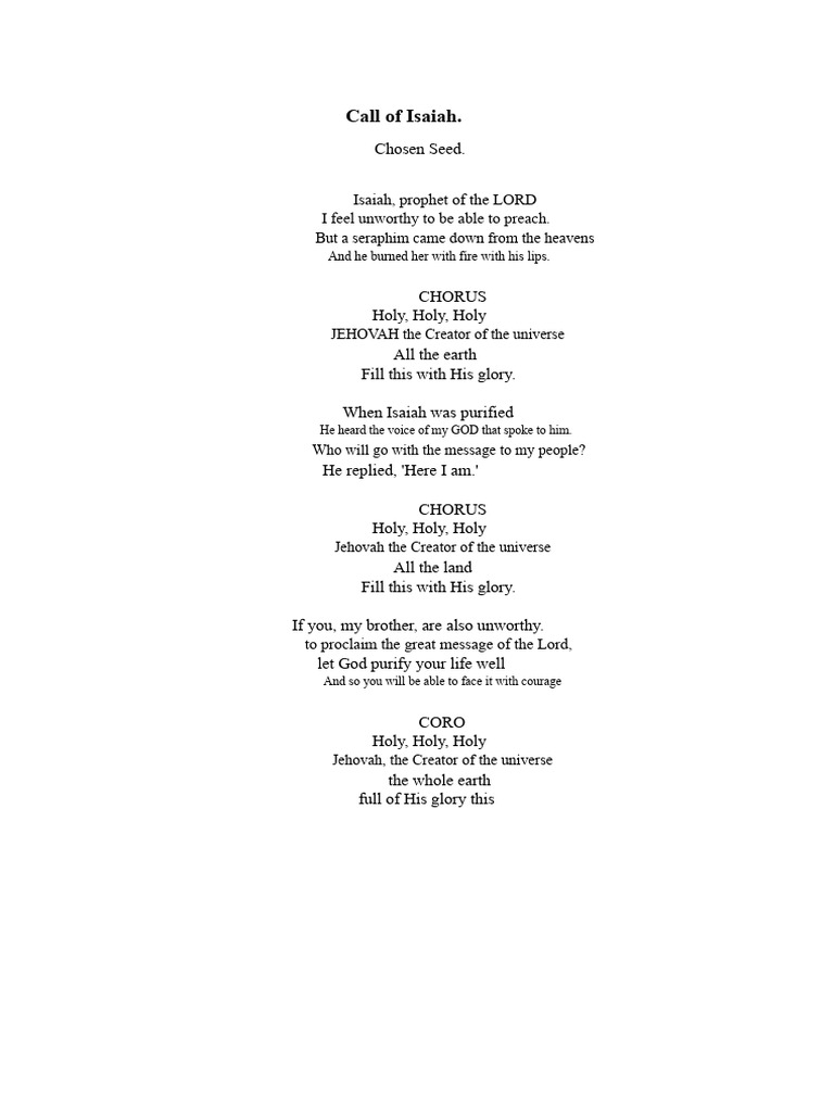 The Call of Isaiah | PDF
