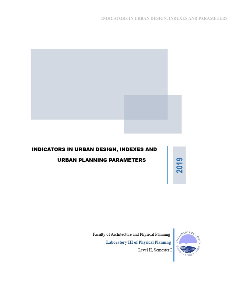 - INDICATORS IN URBAN DESIGN, INDEXES AND PARAMETERS - Copy | PDF ...