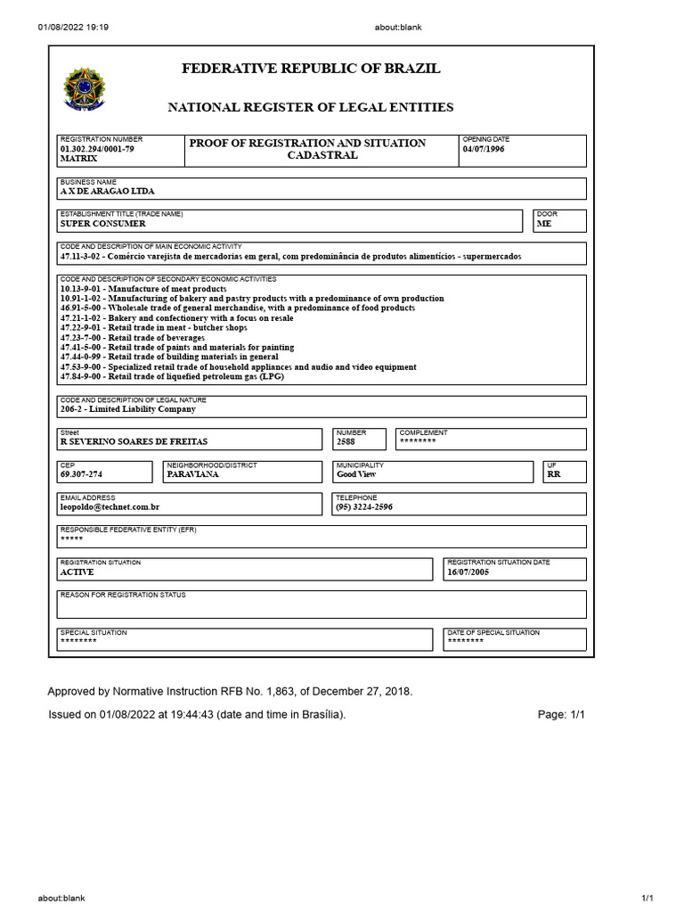 National Register of Legal Entities | PDF | Business | Trade