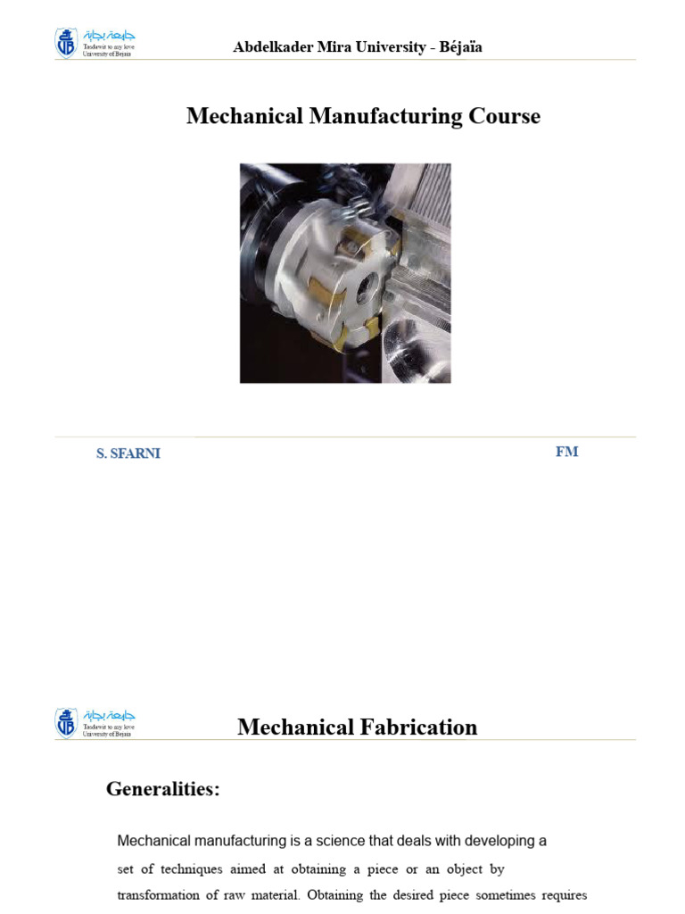 Mechanical manufacturing course | PDF | Forging | Machining