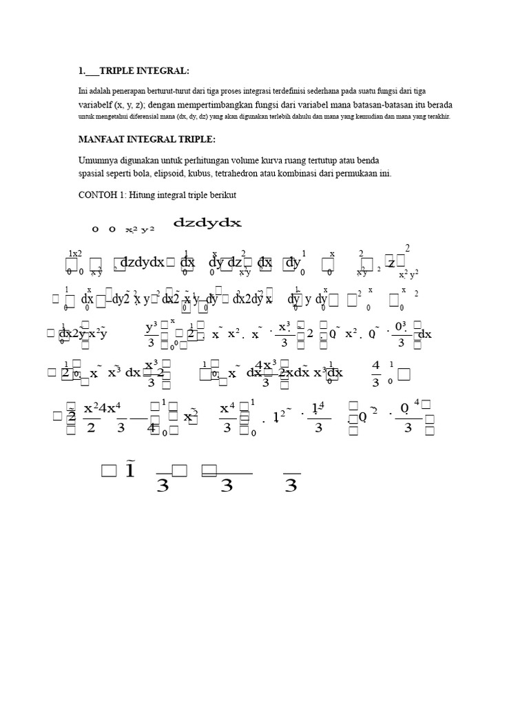 Integral Triple: Konsep dan Contoh | PDF