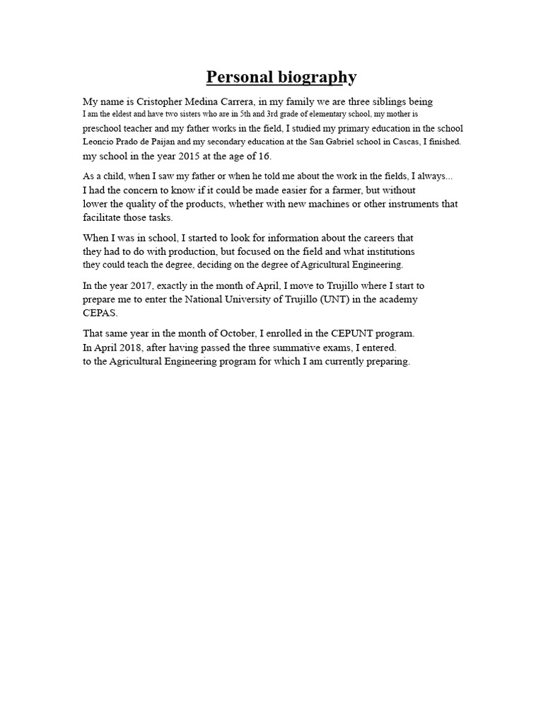 Personal Biography | PDF