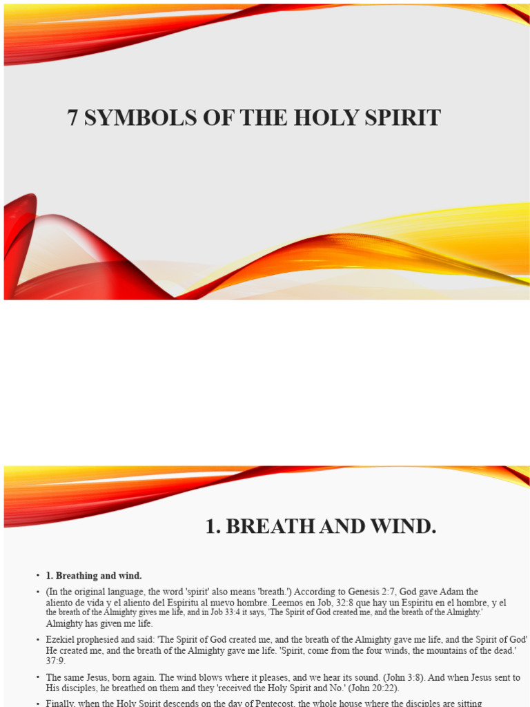 7 Symbols of The Holy Spirit | PDF | Baptism With The Holy Spirit | Baptism