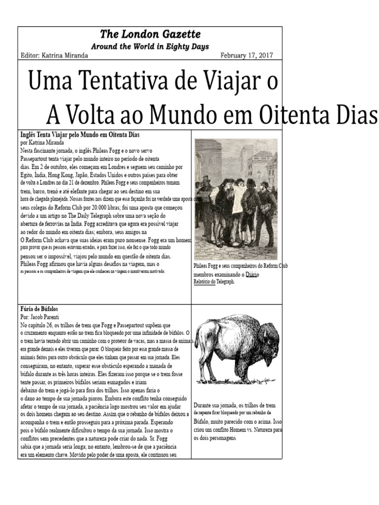 ao redor do mundo em oitenta dias projeto de jornal | PDF | Volta ao ...