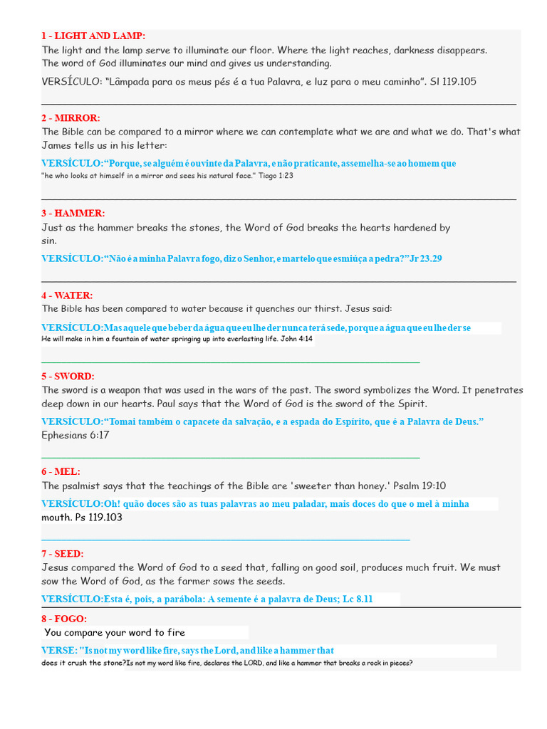 ITEM What The Bible Is Similar To - Verses | PDF