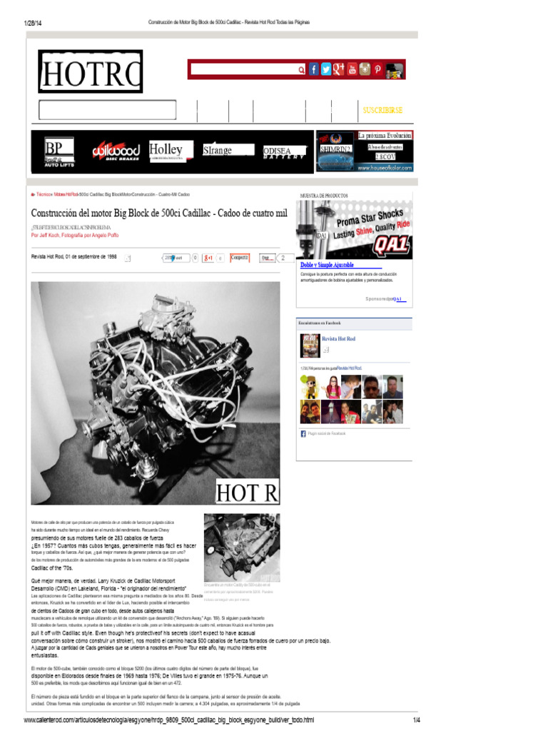Construcción Del Motor Big Block de 500ci Cadillac - Revista Hot Rod ...