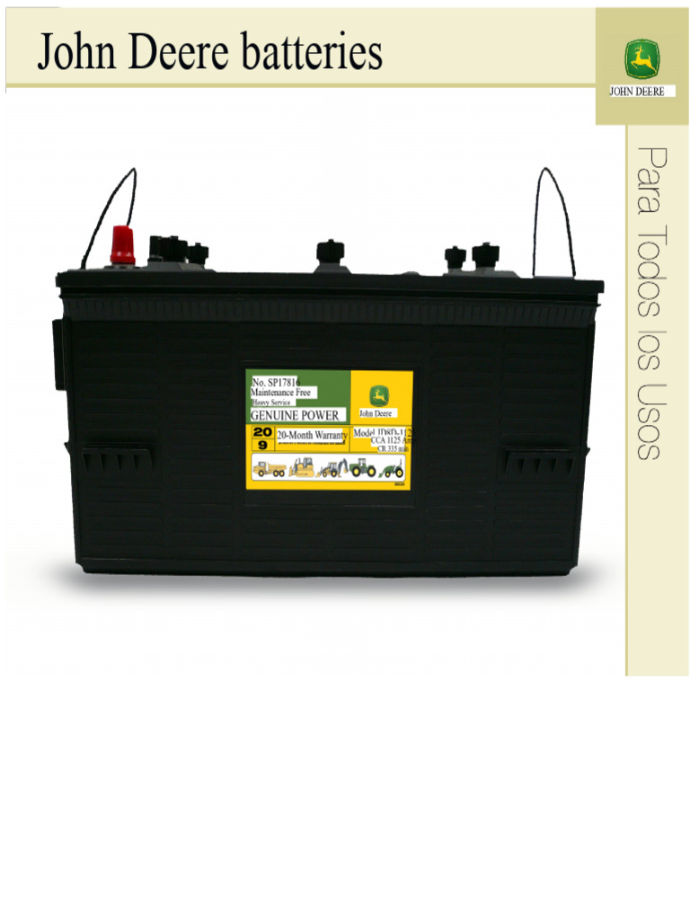 John Deere Heavy-Duty Batteries Guide | PDF | Electric Power